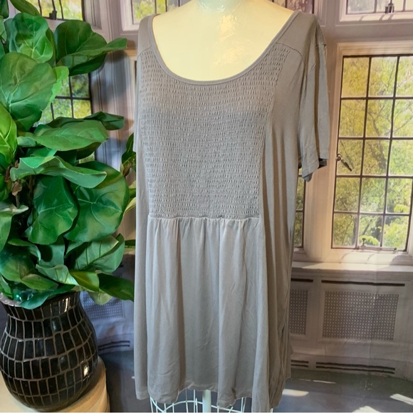 torrid | Tops | Torrid 2 Smocked Top Tunic Blouse Gray Cute Super Soft ...